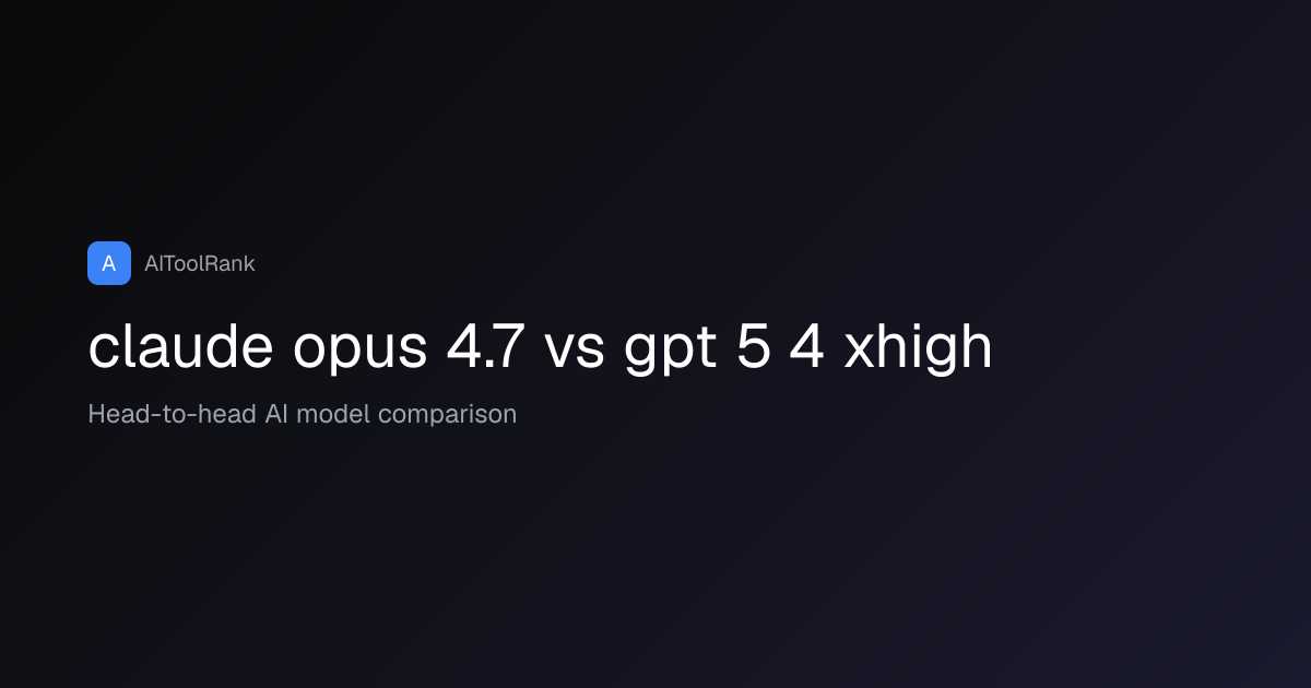 Anthropic: Claude Opus 4.7 vs GPT-5.4 (xhigh) 2026: Benchmarks, Pricing ...